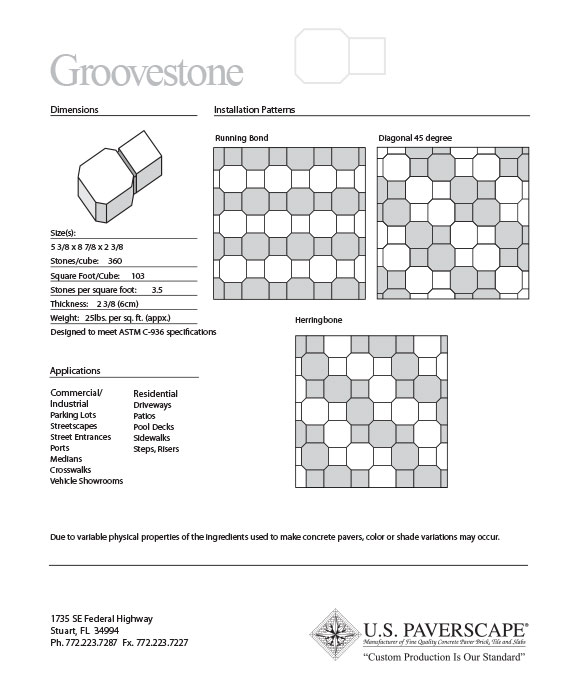 U.S. Paverscape - Groovestone Paverscape